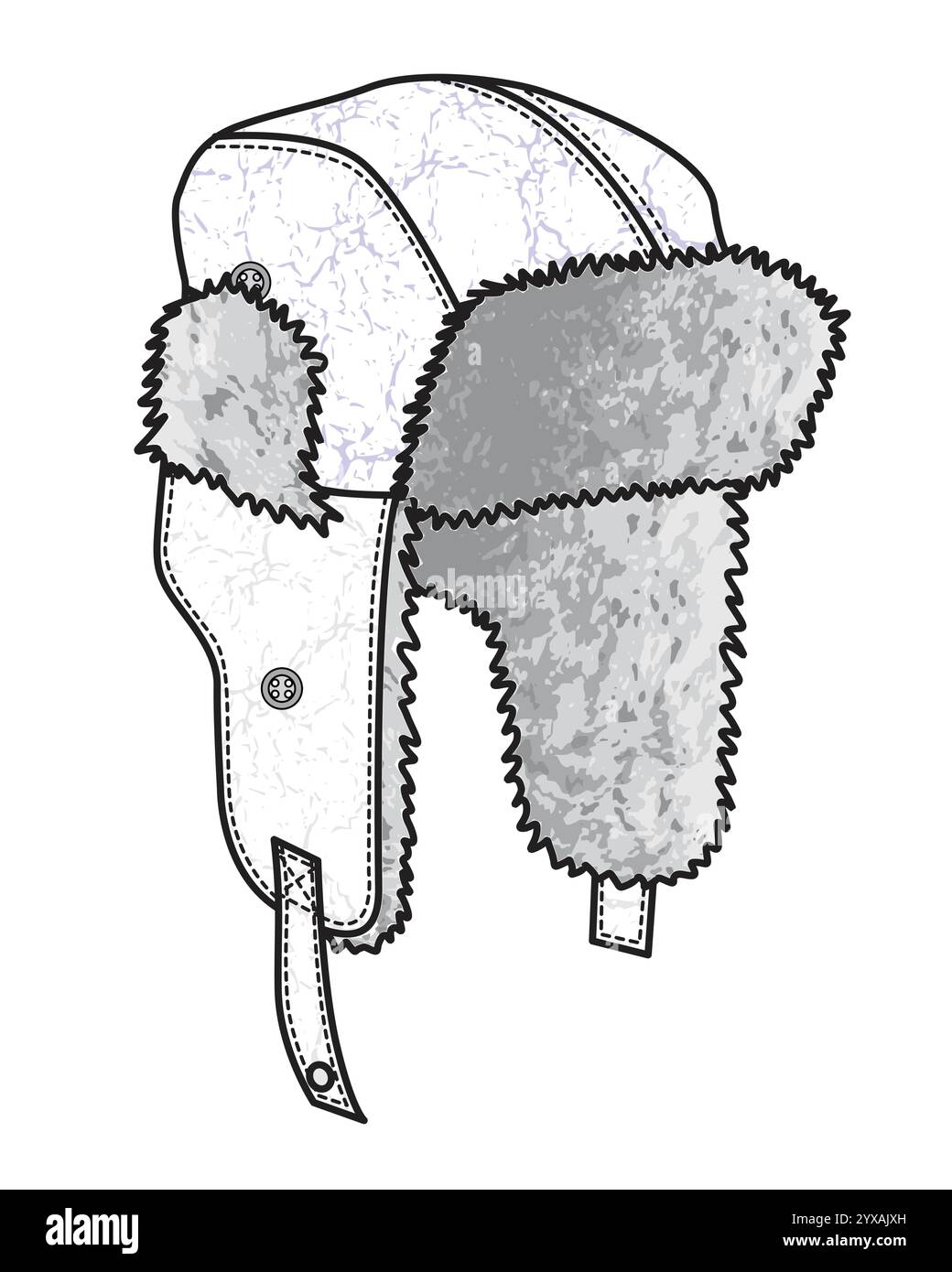 Boys trapper hats flat sketch vector mockup template Stock Vector Image & Art - Alamy