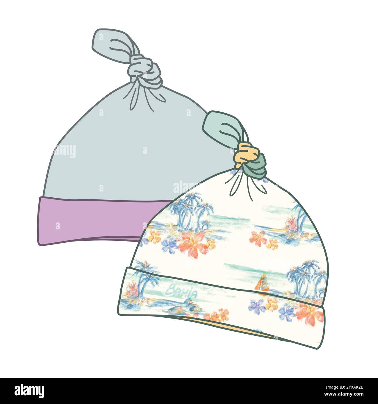 Toque hats vector mockup template technical drawing Stock Vector Image ...