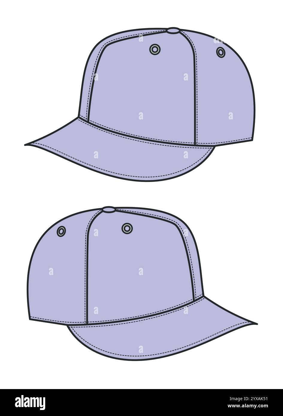 Baseball caps premium mockup template vector illustration Stock Vector ...