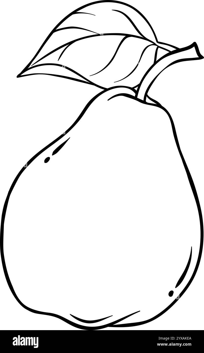 Pear Fruit Isolated Outline Illustration Stock Vector Image & Art - Alamy
