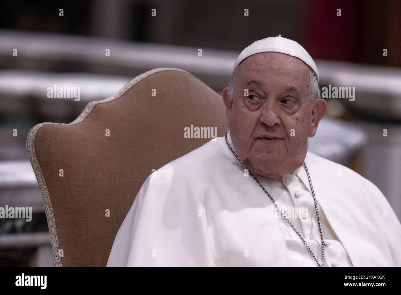 Rome, Italy, 14 December 2024. Pope Francis meets the figures of the ...