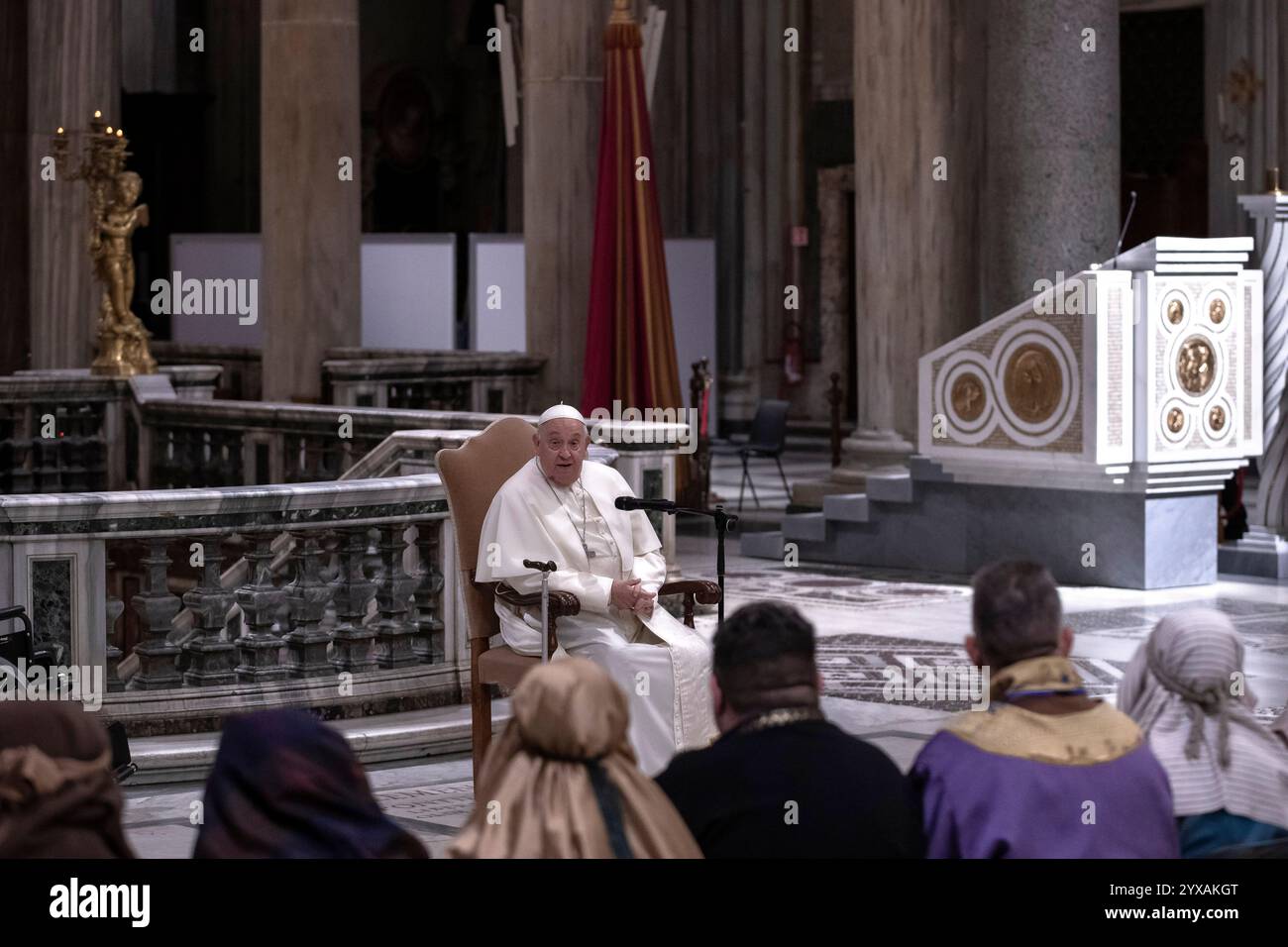 Rome, Italy, 14 December 2024. Pope Francis meets the figures of the ...