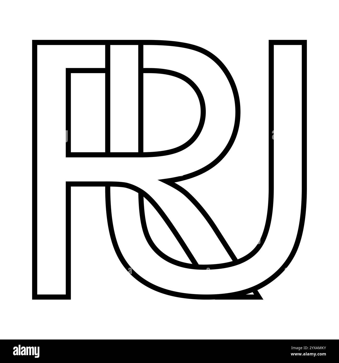 Logo sign ru ur icon double letters logotype r u Stock Vector Image ...