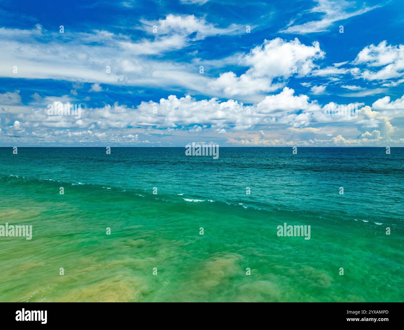 Aerial view of blue sea surface water texture background,Amazing sun ...