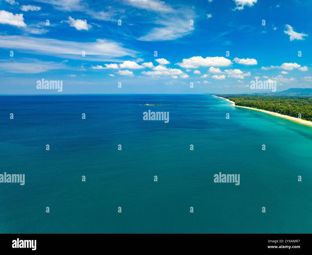 Aerial view of blue sea surface water texture background,Amazing sun ...