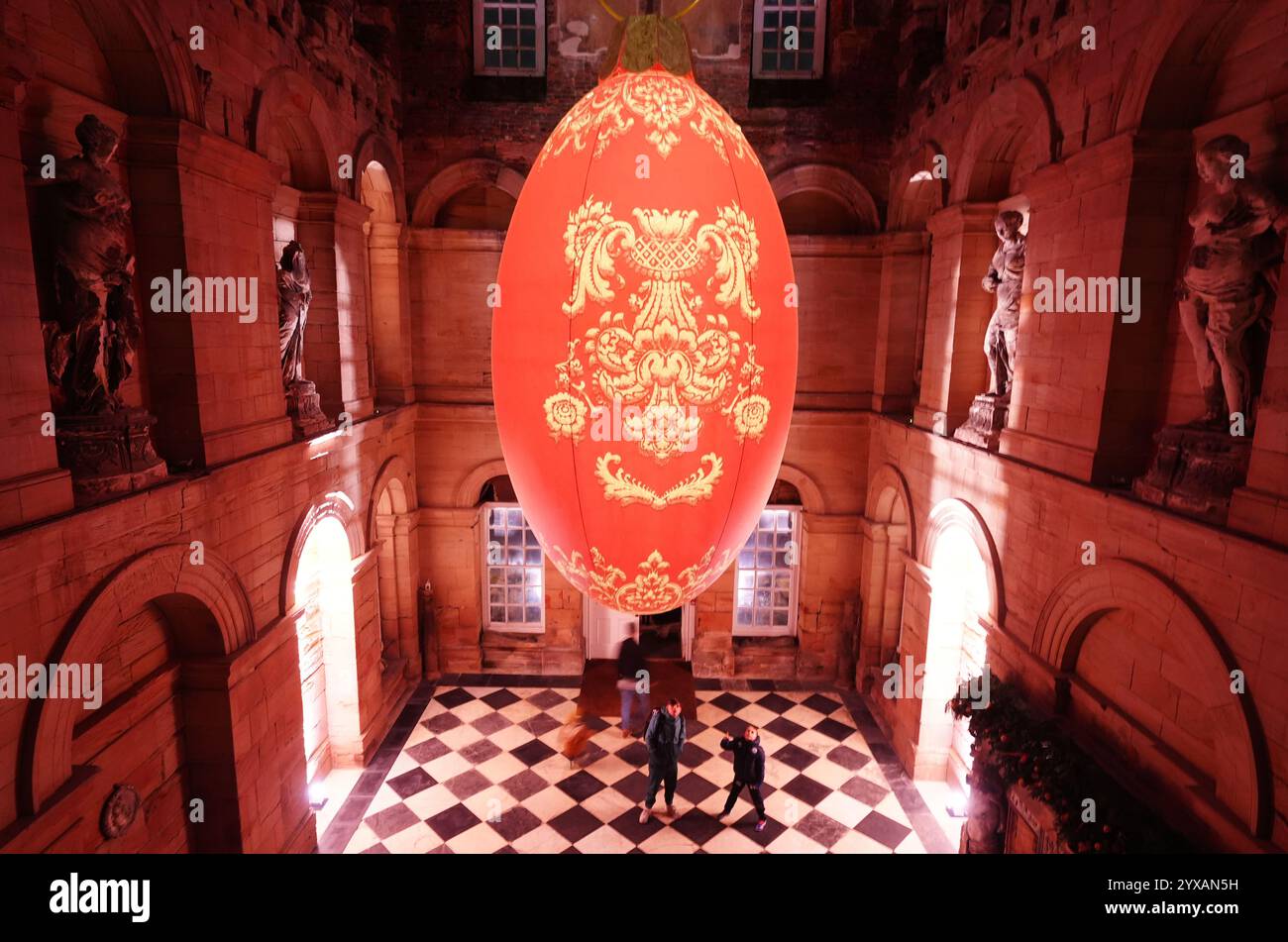 A 4m long Christmas bauble installation is on display at Seaton Deleval ...