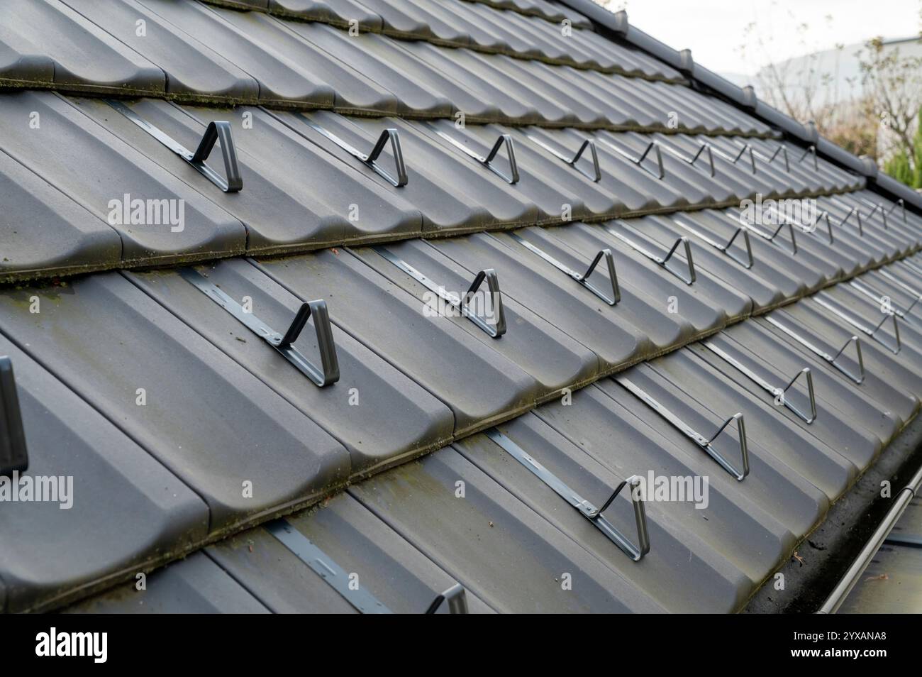 Snow guard on the roof with snow hi-res stock photography and images ...