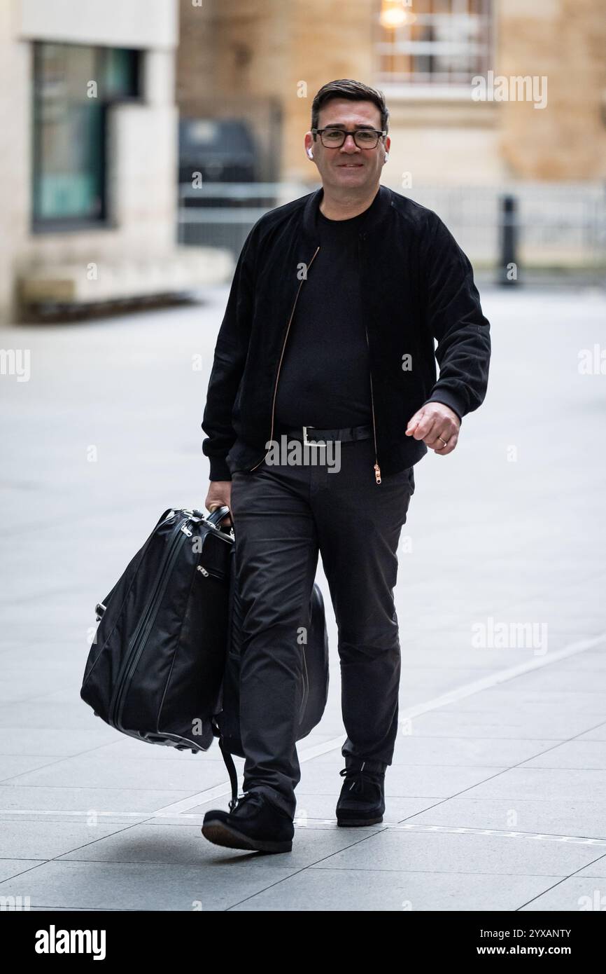 Mayor of Greater Manchester Andy Burnham arrives at BBC Broadcasting ...