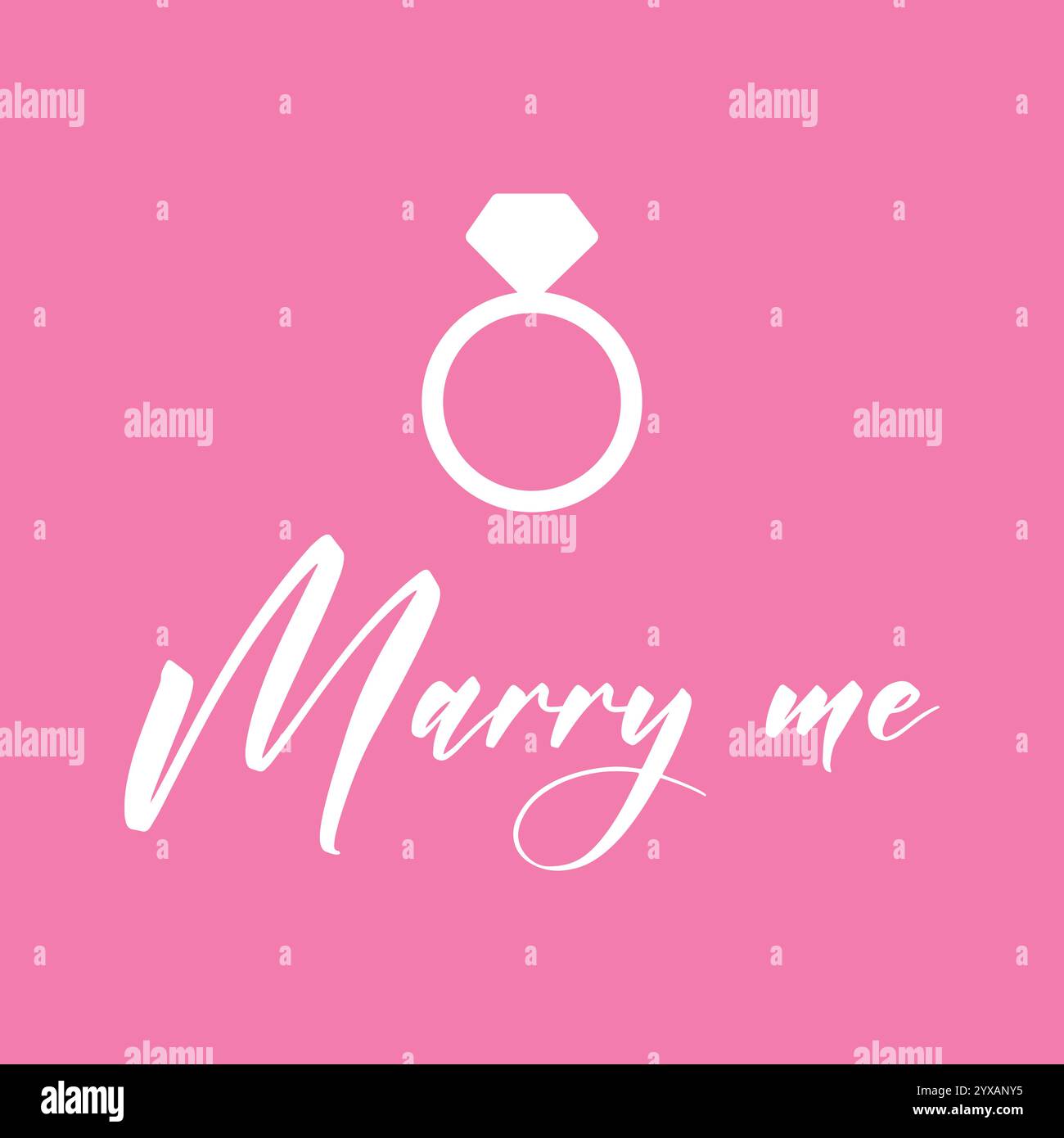 pink engagement ring icon with marry me text, romantic wedding proposal ...