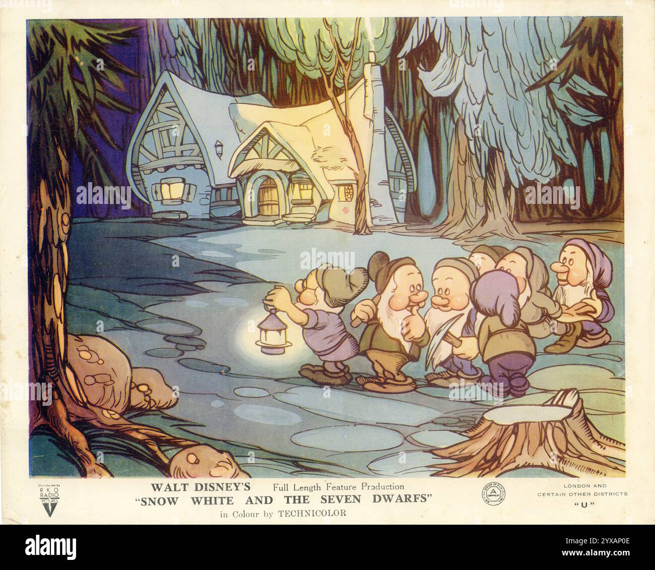British Lobby Card for WALT DISNEY's SNOW WHITE AND THE SEVEN DWARFS ...
