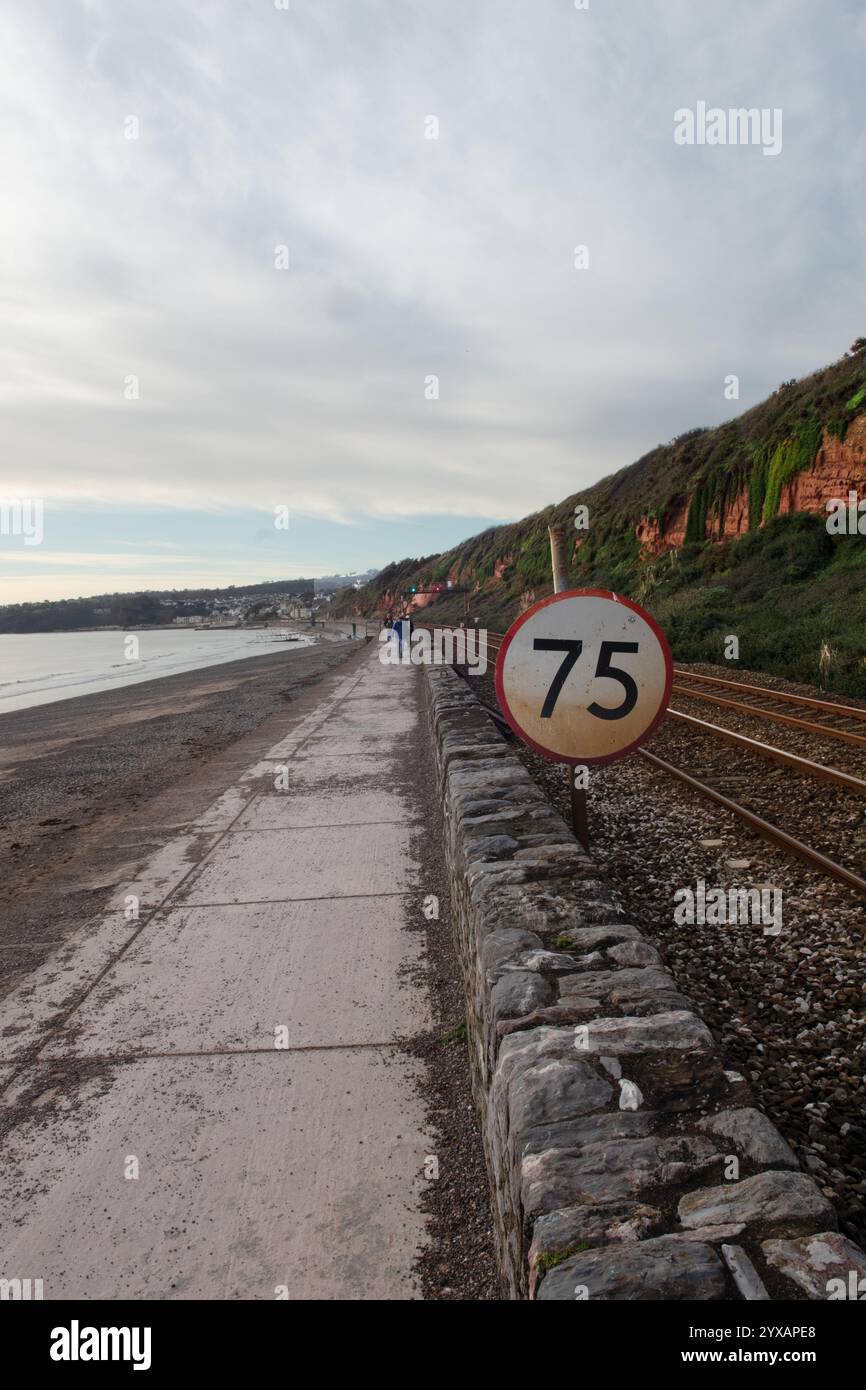 The Great Western Railway line at Dawlish, Devon, England Stock Photo ...