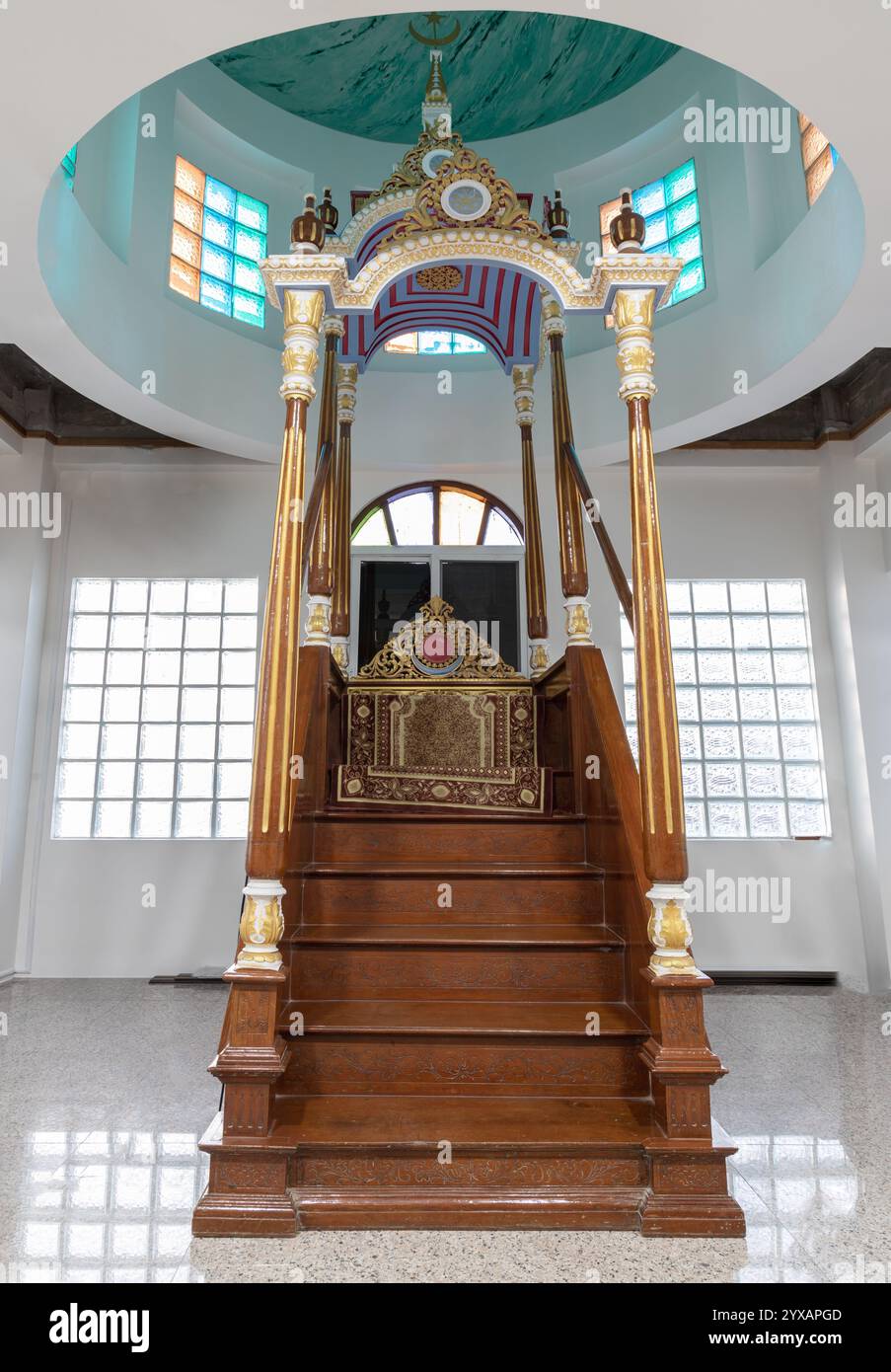 Bangkok, Thailand - Dec 07, 2024 - Ornately decorated minbar pulpit ...