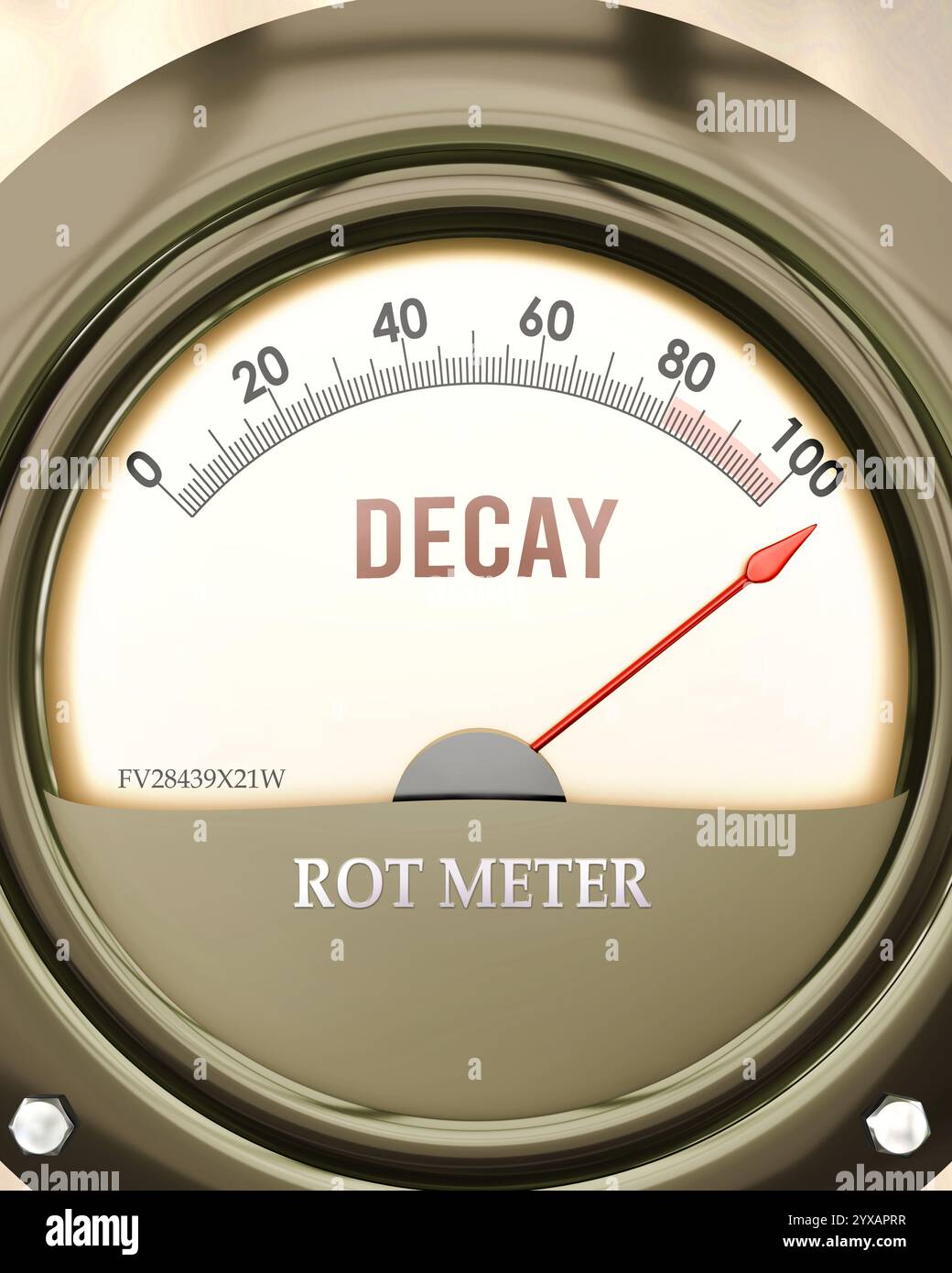 Decay and Rot Meter that is hitting a full scale, showing a very high ...