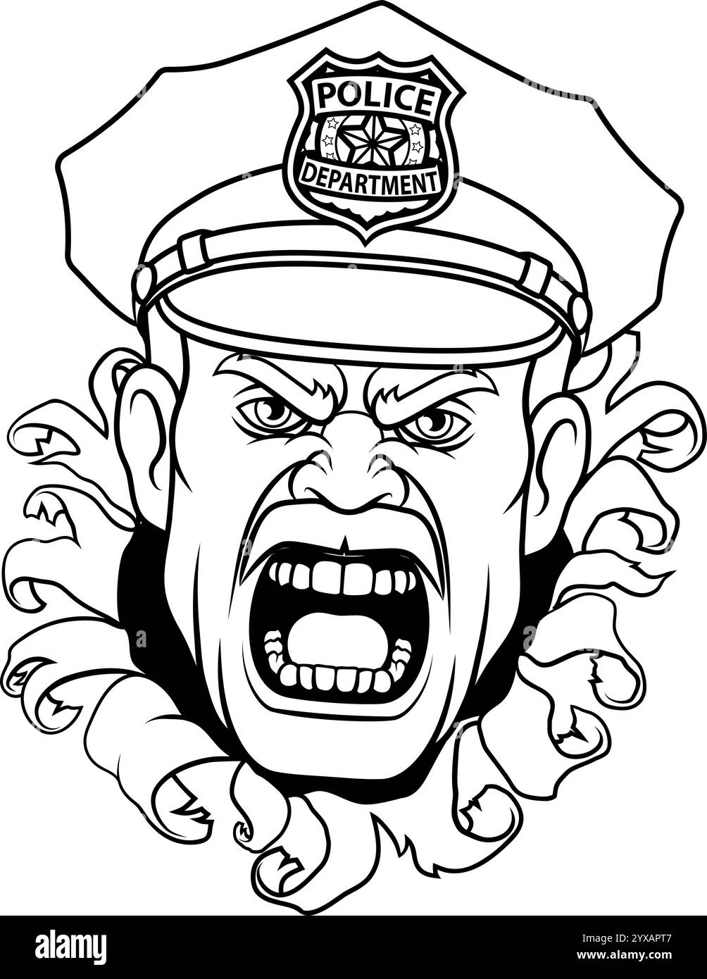 Screaming face black white cartoon Black and White Stock Photos ...