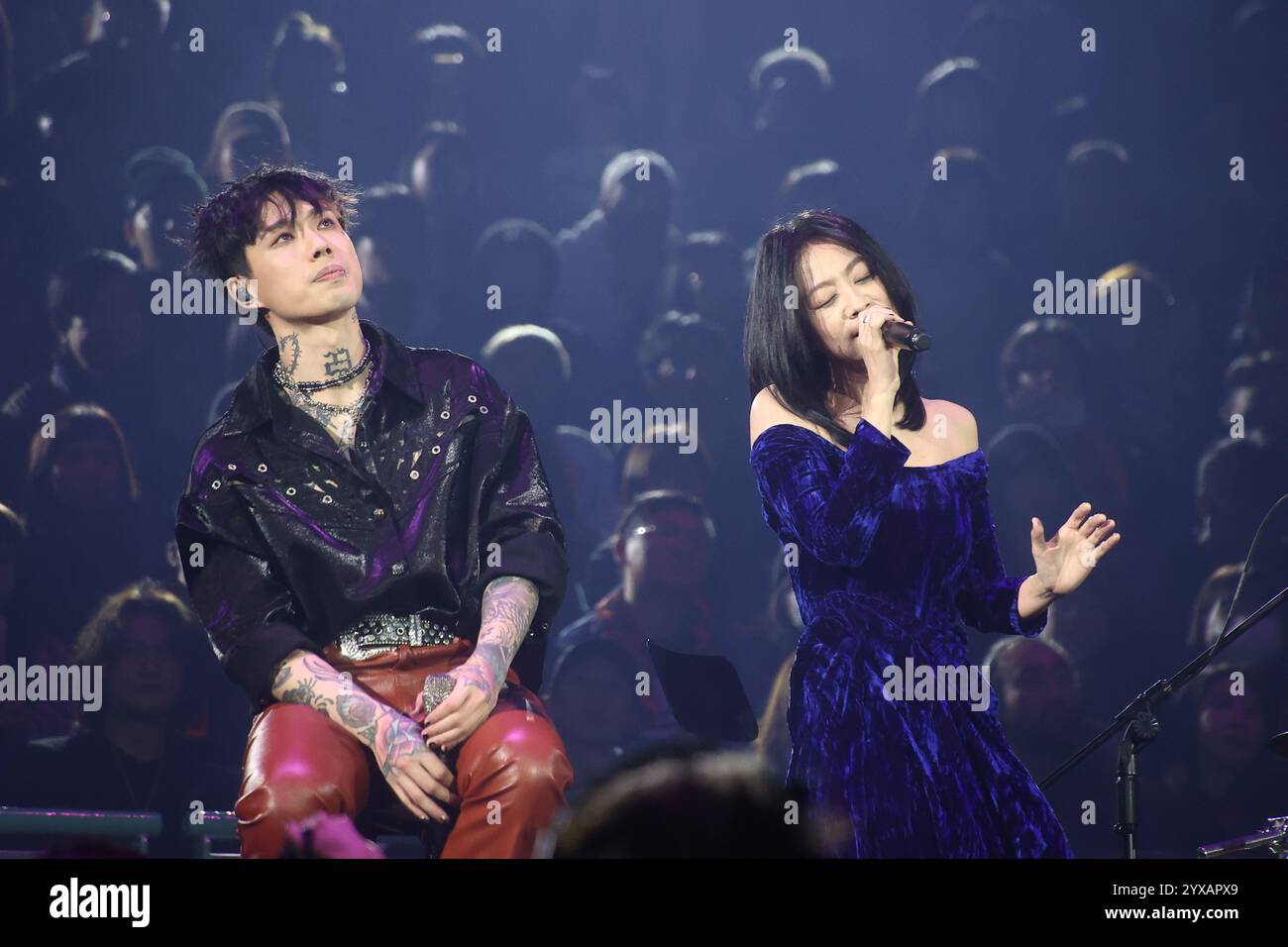 Taipei. 15th Dec, 2024. Taiwanese rock band TRASH and Taiwanese female ...