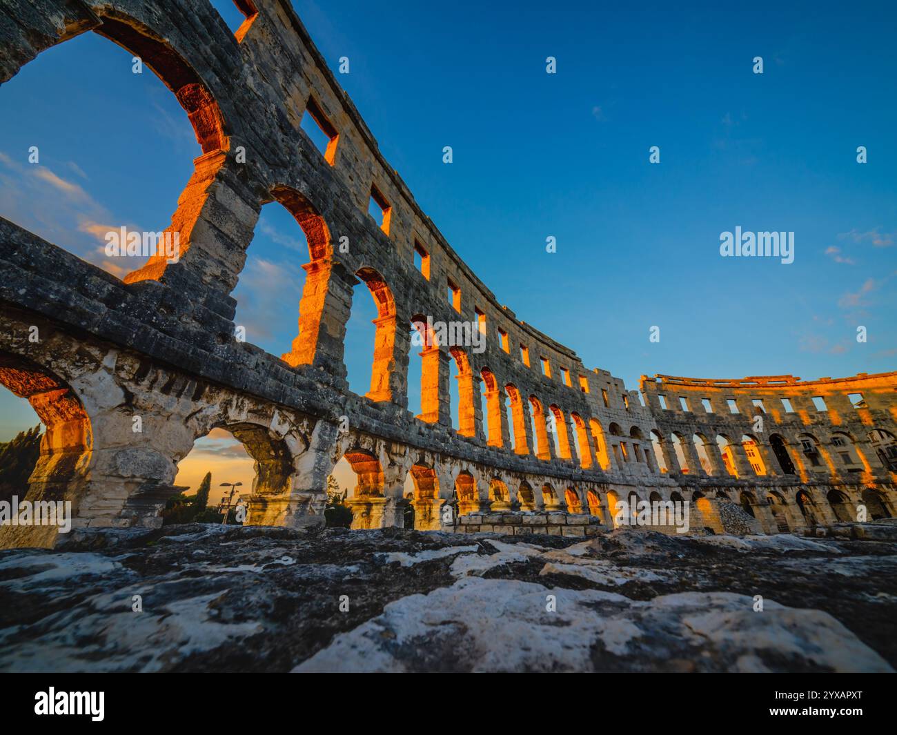 Arena Pula amphitheater landmark Stock Photo - Alamy