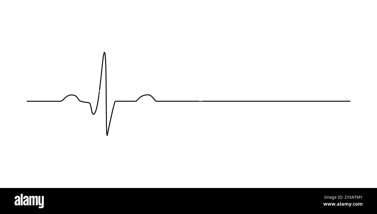 Heartbeat Pulse One Single Line Drawing Stock Vector Image & Art - Alamy