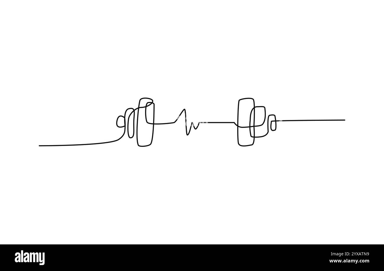 Barbell One Single Line Drawing Stock Vector Image & Art - Alamy
