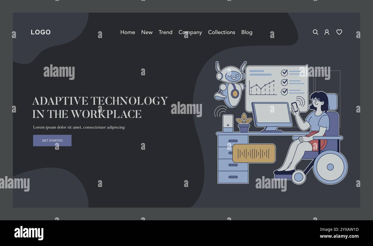 Inclusion in workplace concept. Illustration of a person in a ...