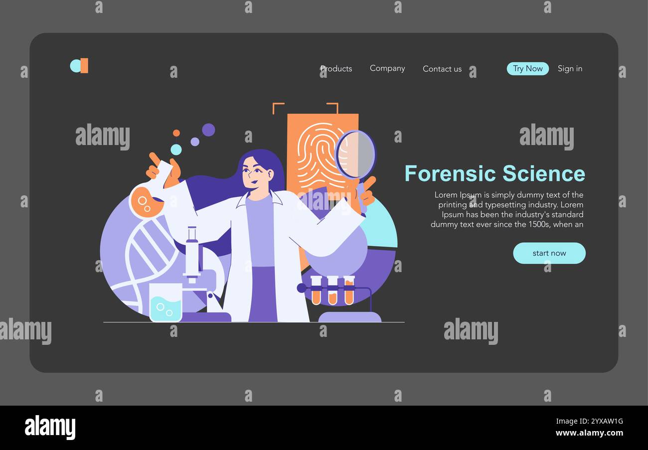 Forensics Technology concept. Sleuth conducting criminal investigation ...