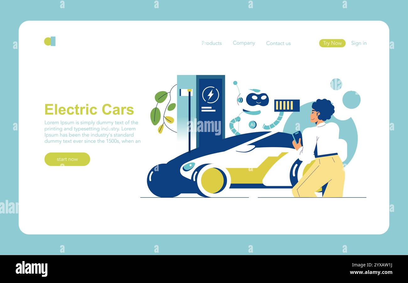 Electrification concept. Modern technology meets sustainable ...