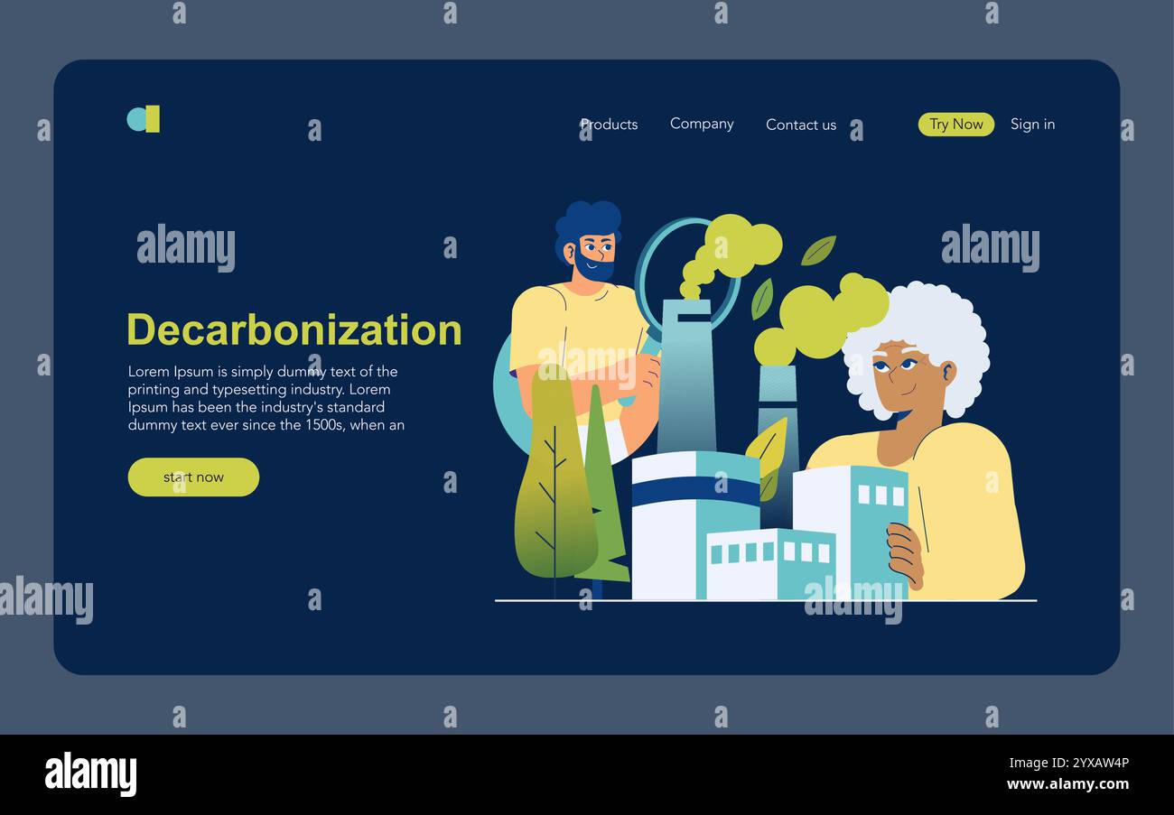 Decarbonization Concept Transition To Green Energy With Industry Transformation And Eco