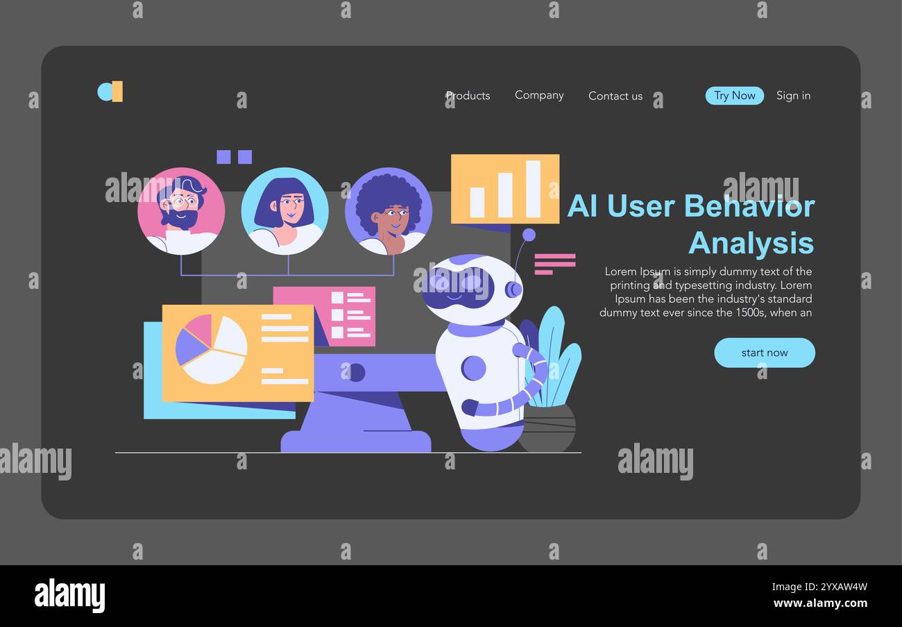 Ai Cybersecurity Concept Robot Analyzing Digital User Behavior Profiled Data Enhanced