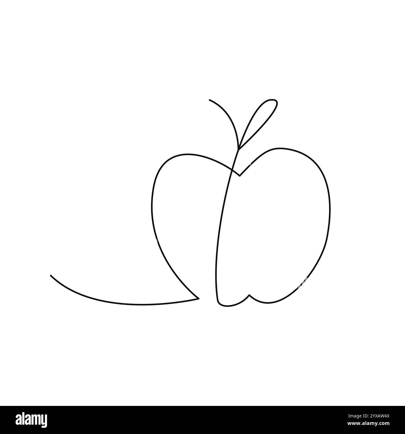 Minimalist apple fruit line hi-res stock photography and images - Alamy