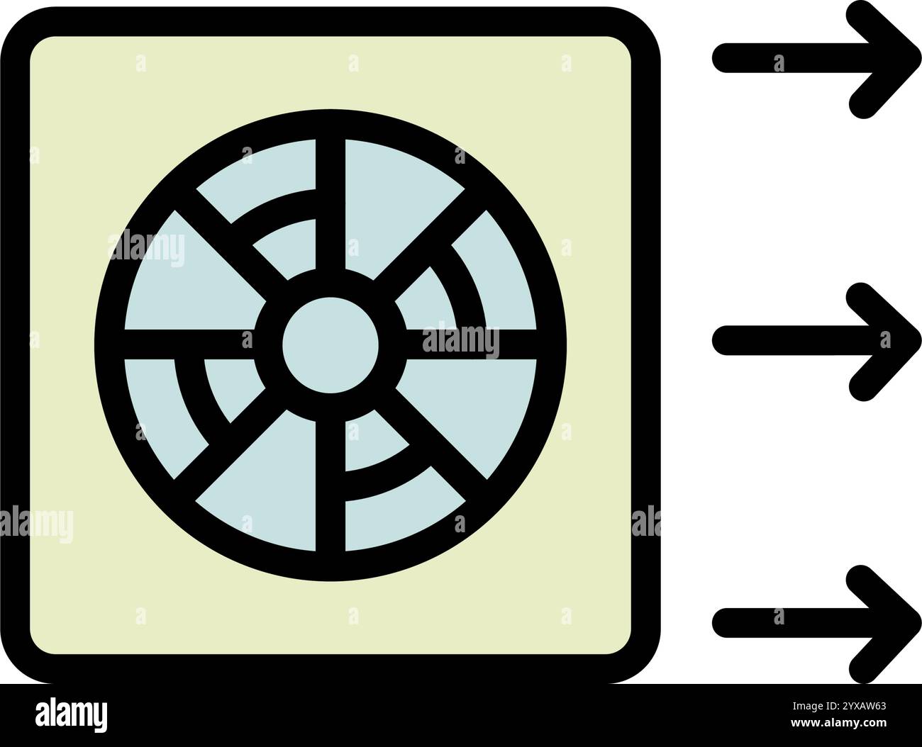 Concept industrial HVAC blower system icon. Air Conditioning, simple flat style sign ...