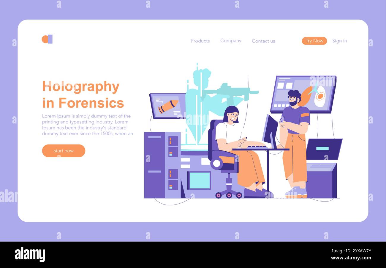 Forensic Technology Concept Digital Forensic Analysts Working With Holographic Interface