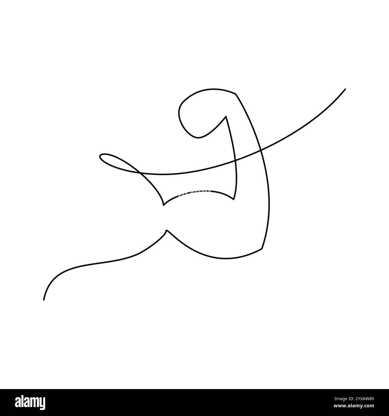 Hand Muscle One Single Line Drawing Stock Vector Image & Art - Alamy