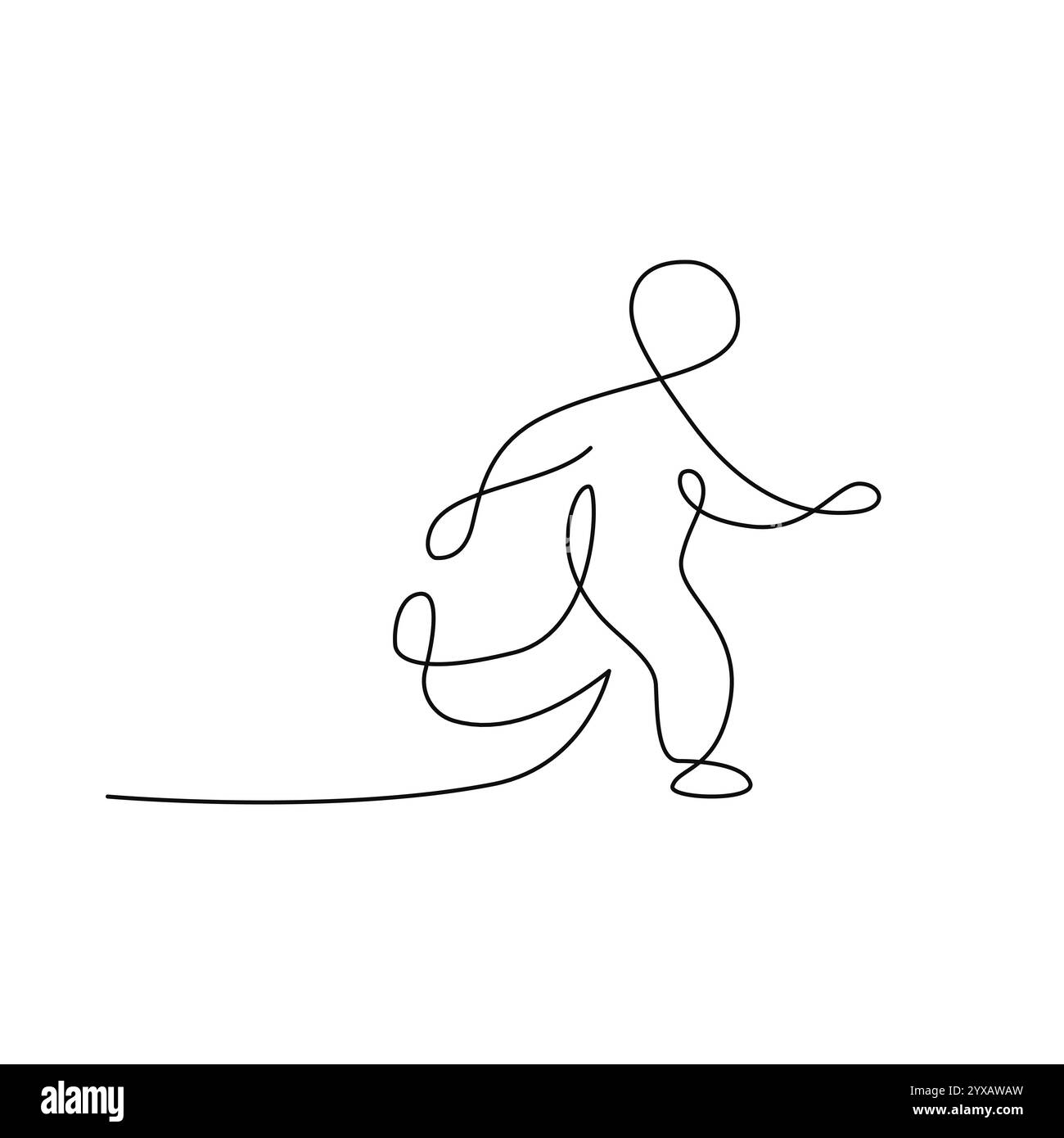 Man Running One Single Line Drawing Stock Vector Image & Art - Alamy