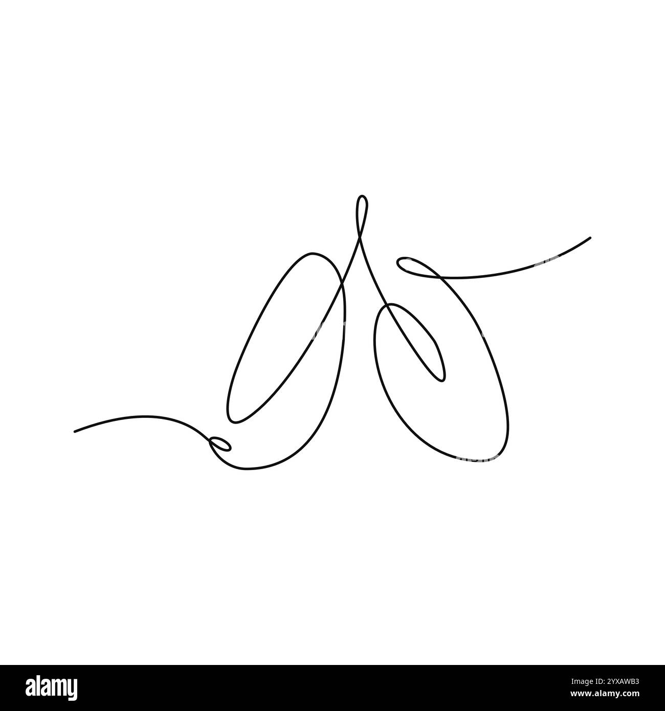 Lungs One Single Line Drawing Stock Vector Image & Art - Alamy