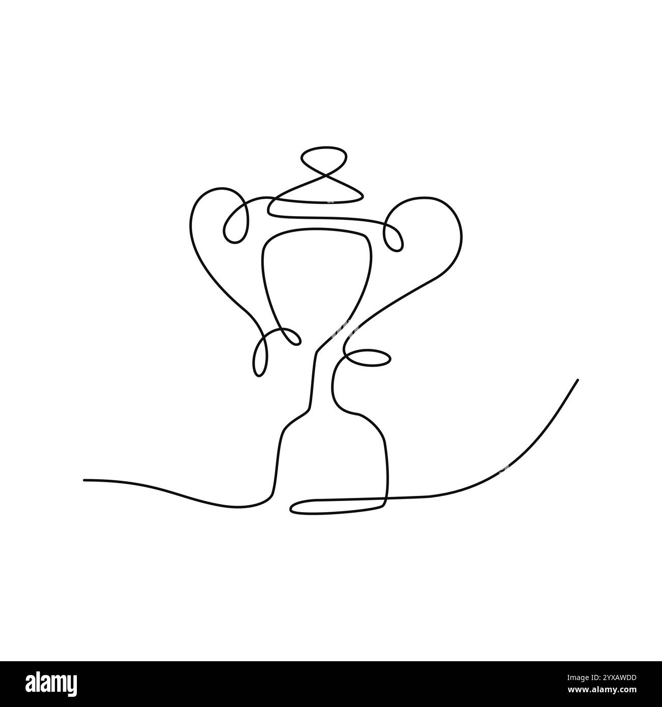 Award Cup One Single Line Drawing Stock Vector Image & Art - Alamy