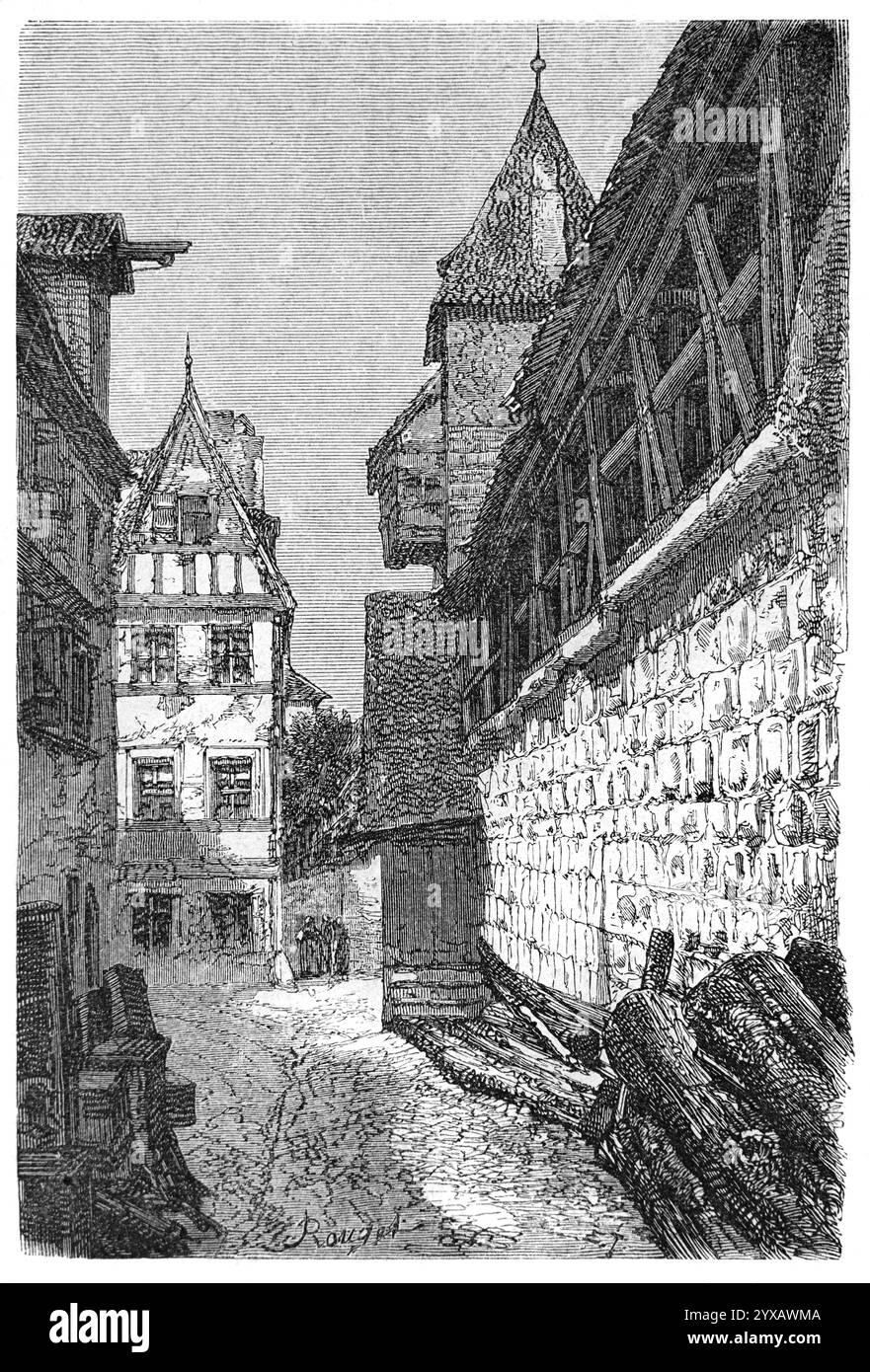 Medieval building in street Cut Out Stock Images & Pictures - Alamy