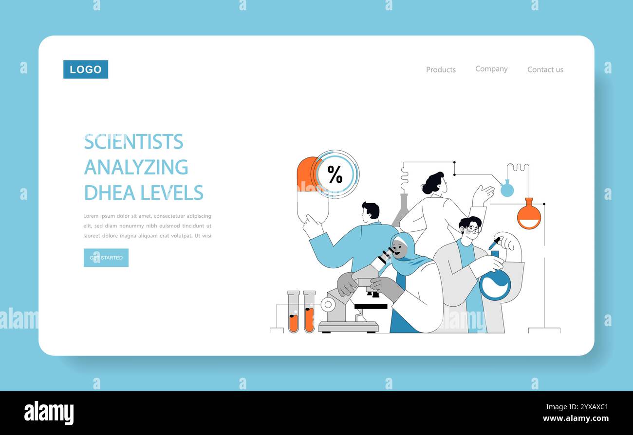 DHEA Supplement Analysis concept. Researchers measure hormone levels in ...