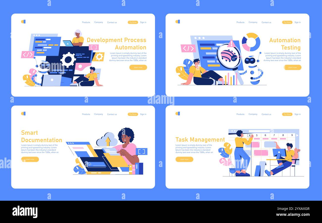Development Automation Set Digital Interface Showcasing Automated Processes Efficient Teamwork