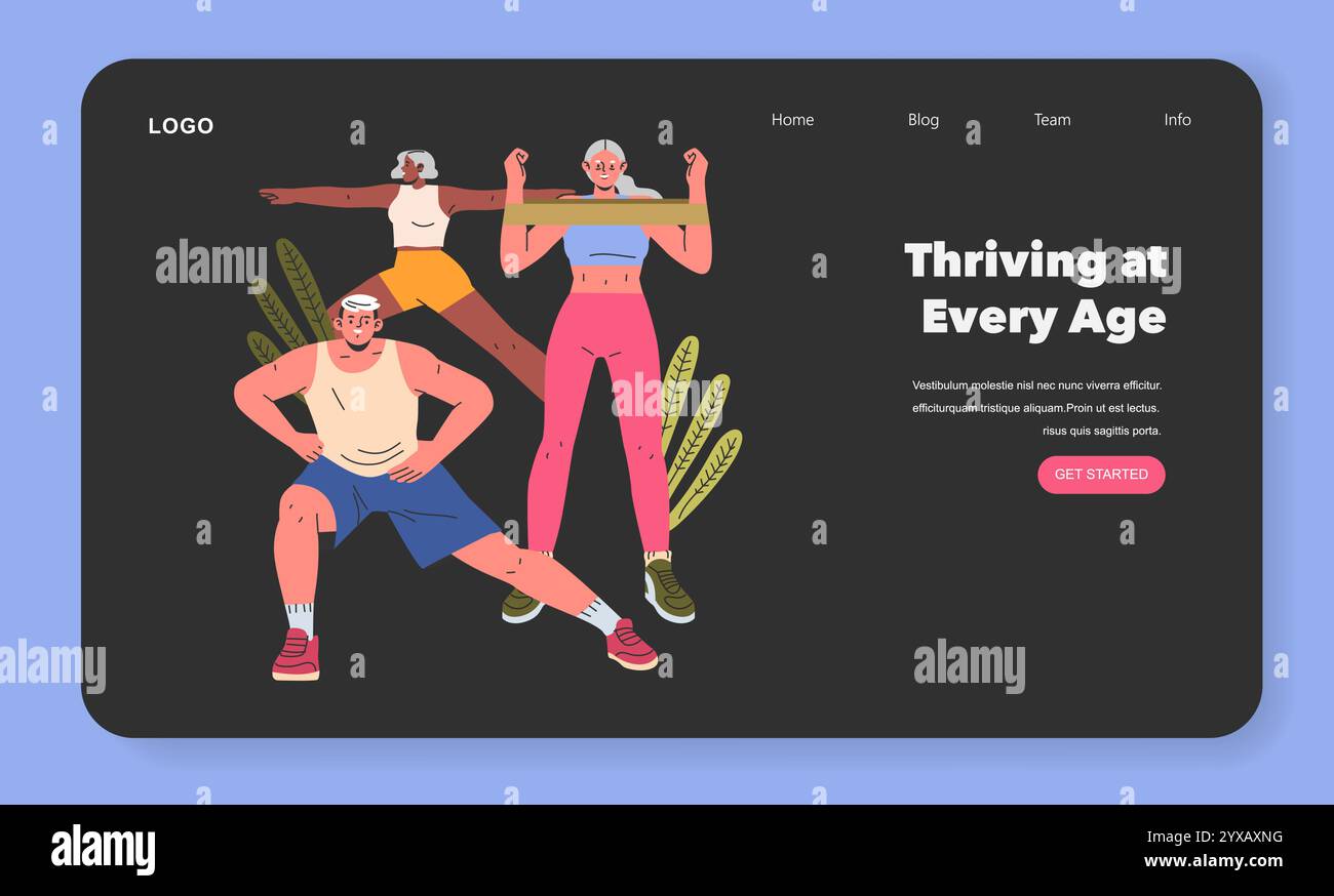 Active lifestyle concept. Illustration depicting diverse age groups ...