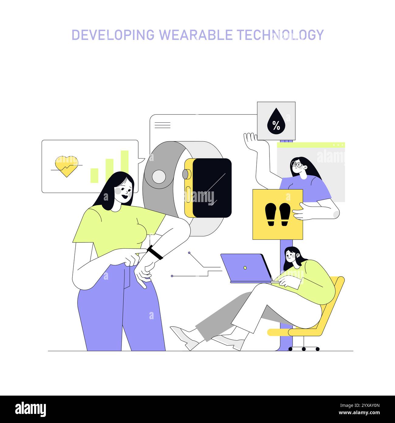 Women In Technology concept. Female professionals developing wearable ...