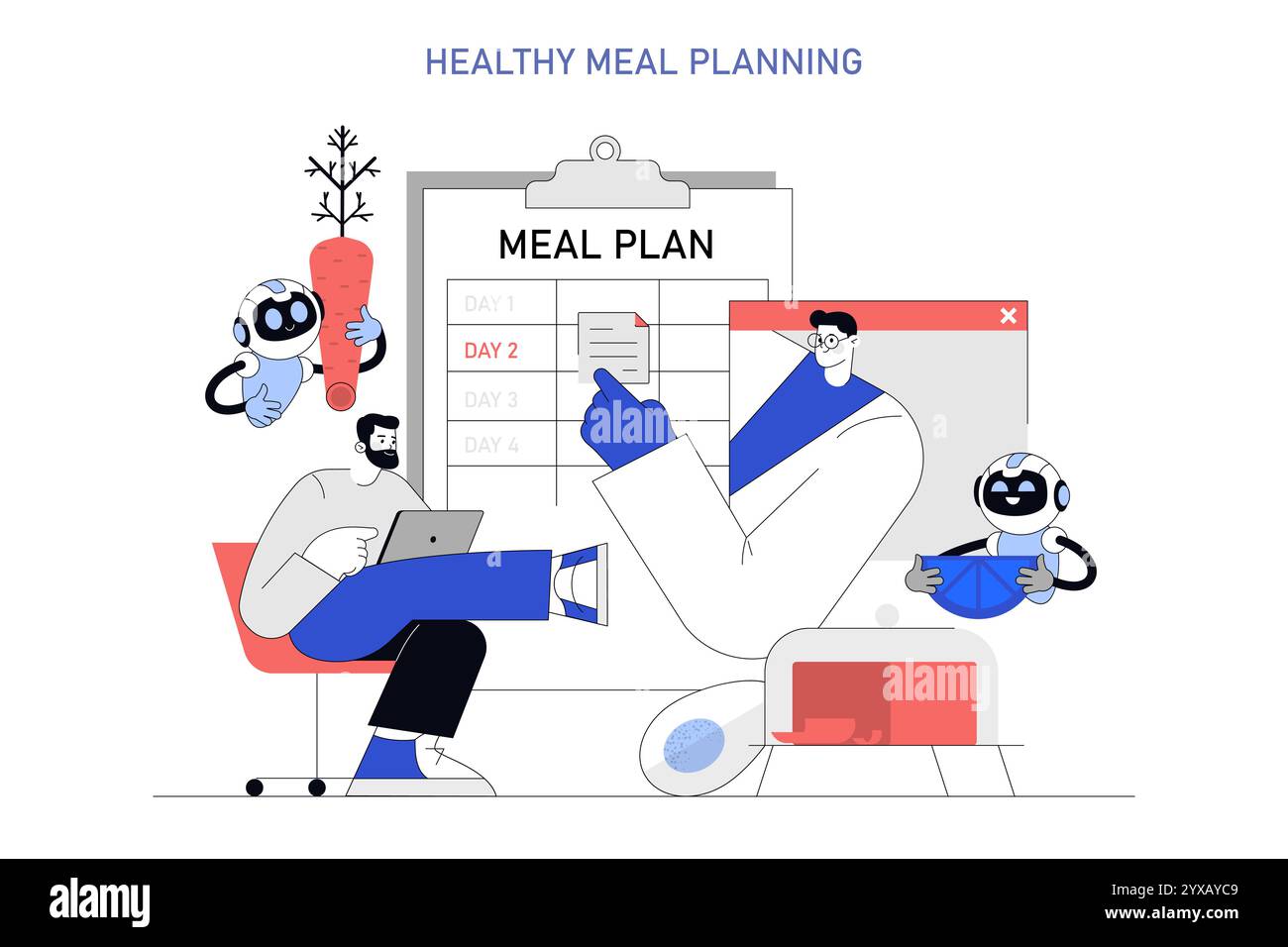 Healthy Meal Planning concept. A person creates a meal plan with the ...