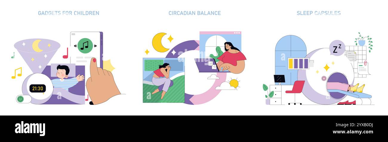 Sleepmaxxing set. Innovations for enhanced sleep experience. Gadgets ...