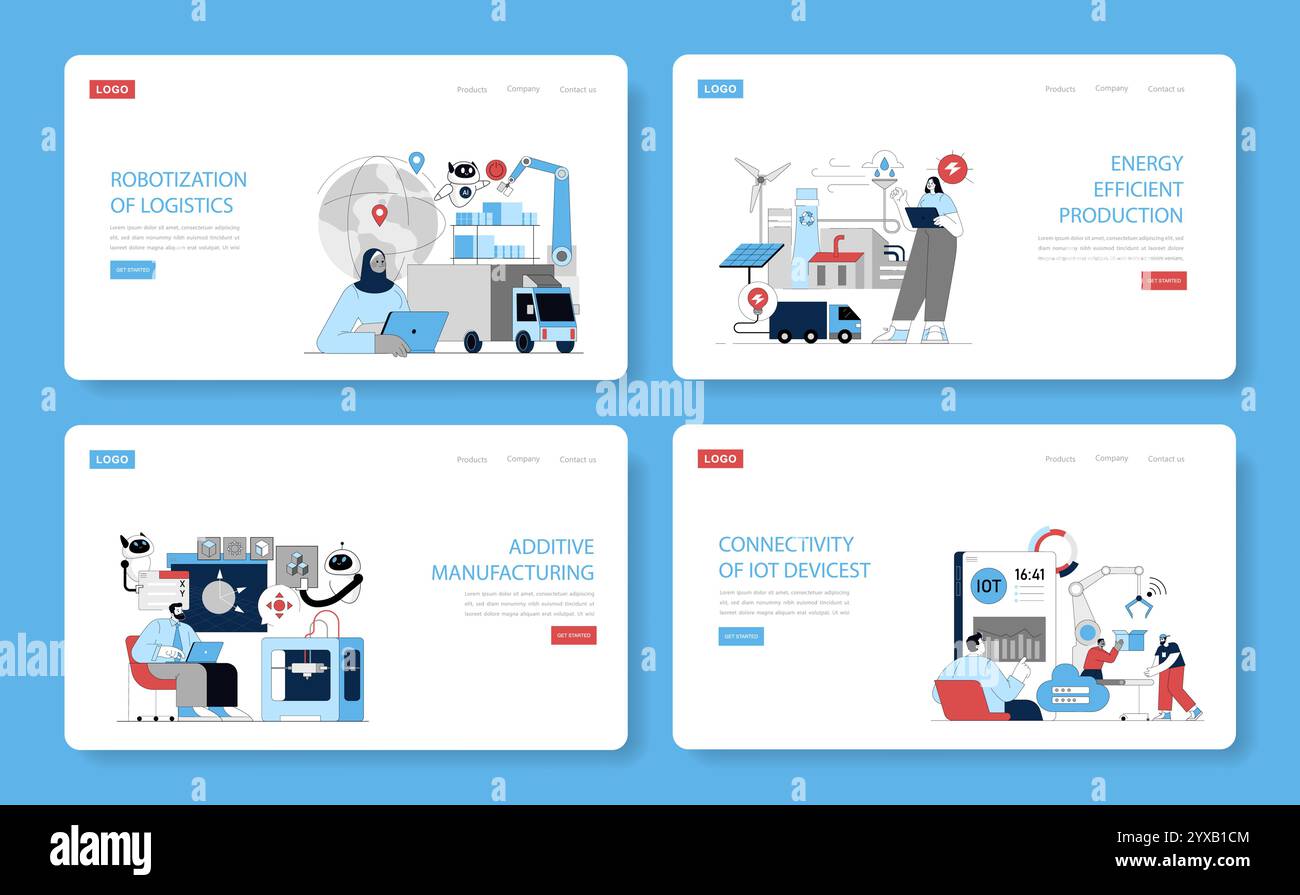Production Automation Set Modern Technologies In Logistics Energy