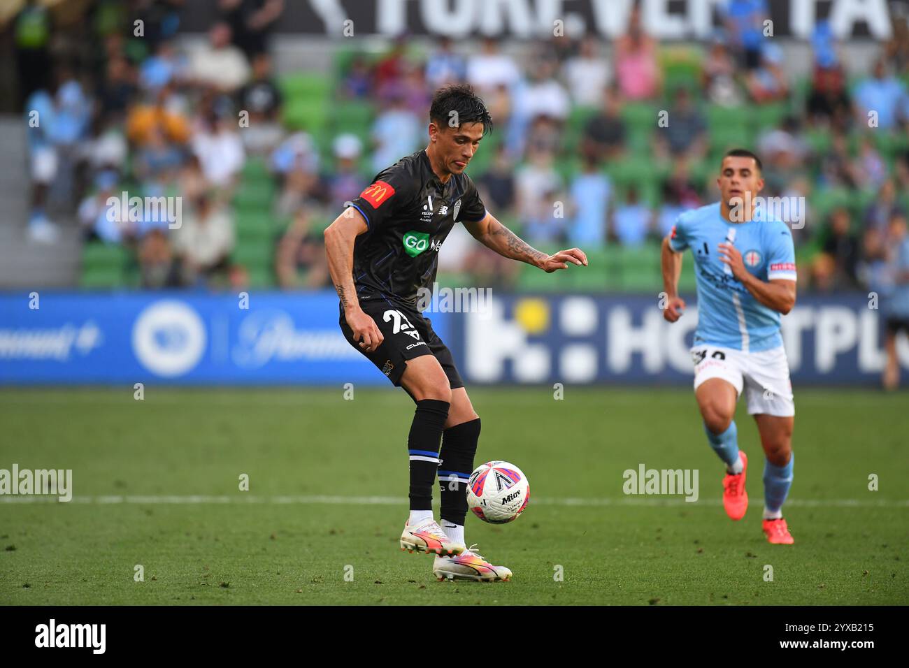 MELBOURNE, AUSTRALIA. 15th Dec, 2024. Pictured: Logan Rogerson of ...