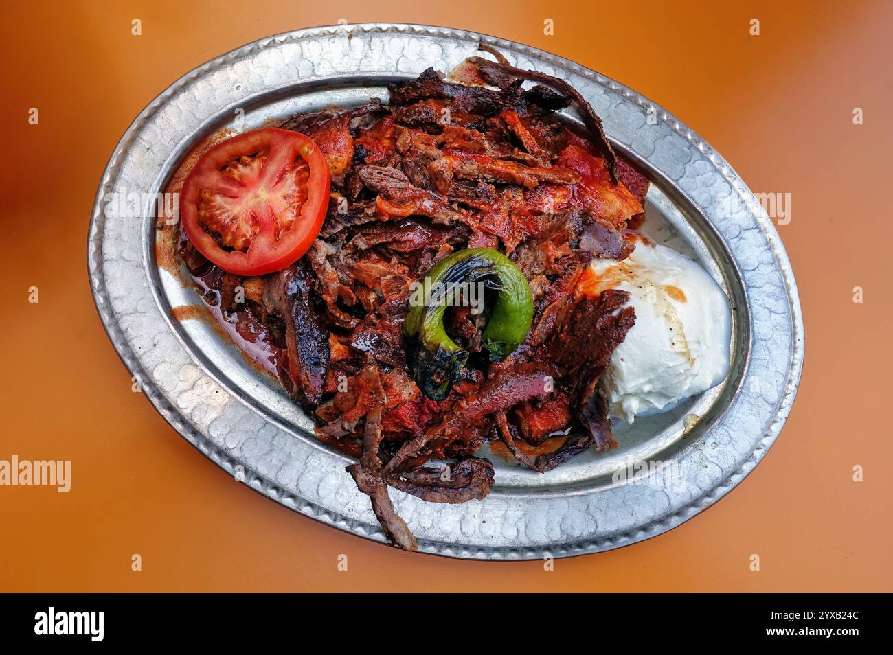 Famous Traditional Turkish Meal Delicious Doner Kebab with Yogurt and ...