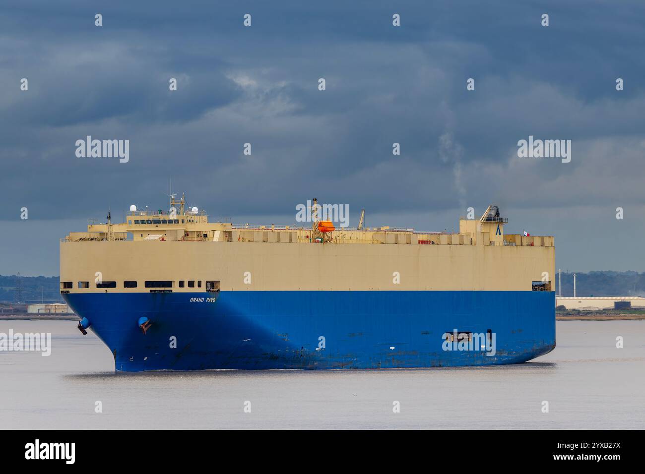 Vehicle carrier Grand Pavo heading out to sea after leaving Royal ...
