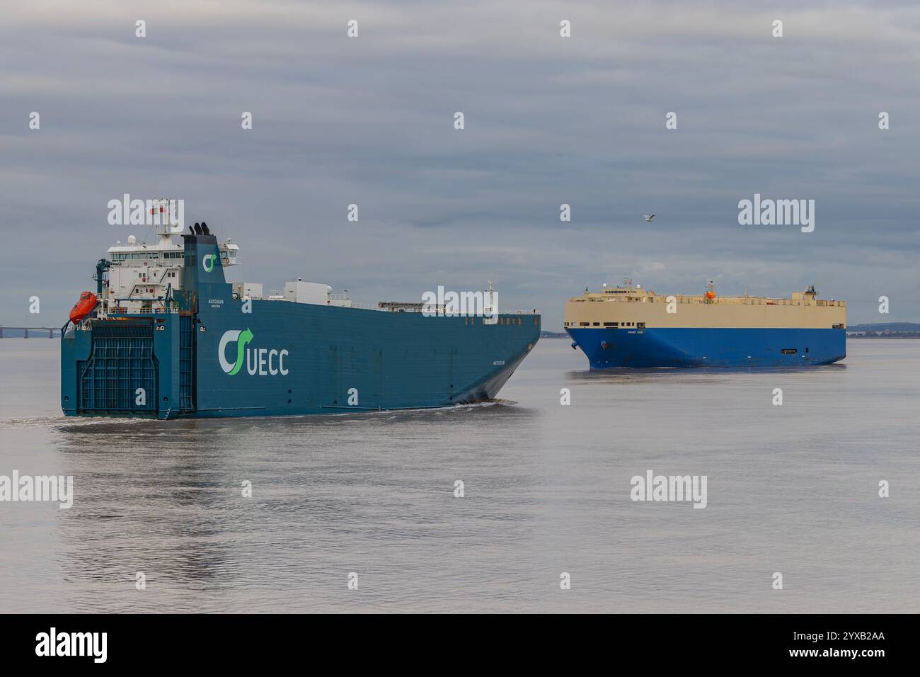 Vehicle carriers Grand Pavo and Autosun passing each other off Battery ...