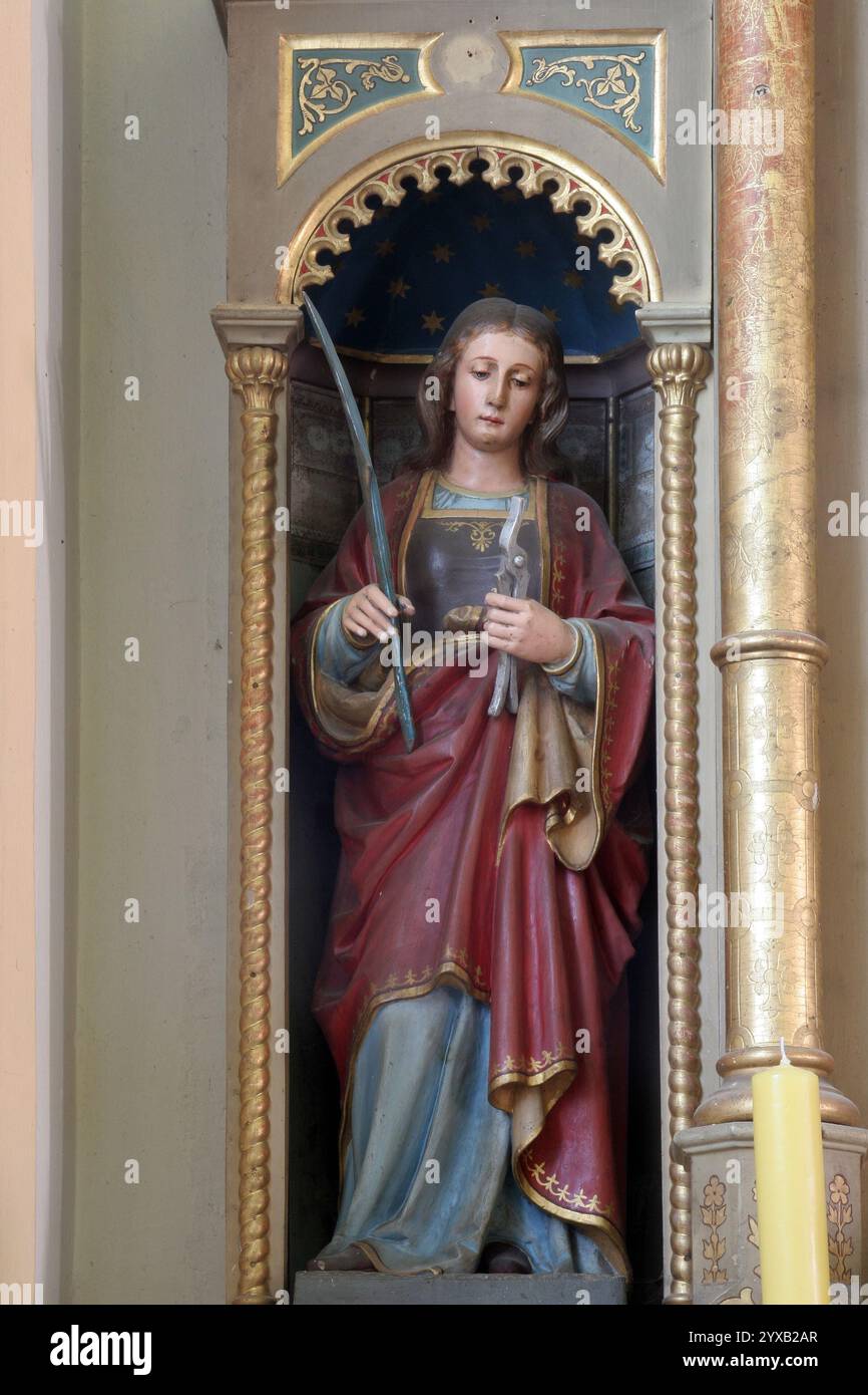 Saint Apollonia, statue on the altar of the Queen of the Holy Rosary in ...