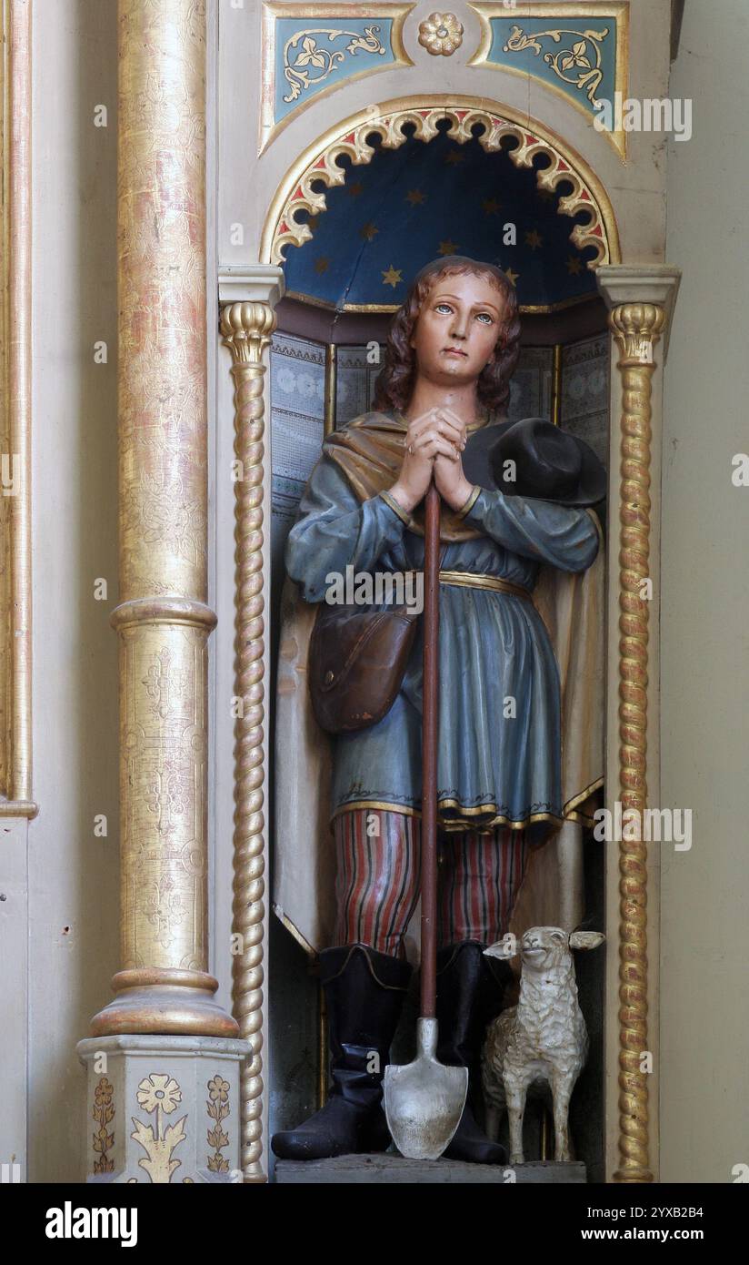 Saint Isidore, statue on the altar of Saint Anthony of Padua in the ...