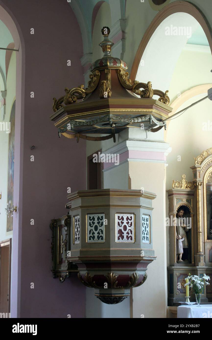 Pulpit in the parish church of the Sacred Heart of Jesus in Velika ...