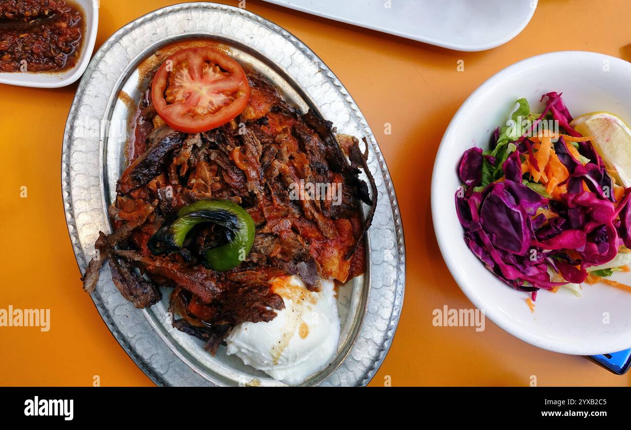 Famous Traditional Turkish Meal Delicious Doner Kebab with Yogurt and ...